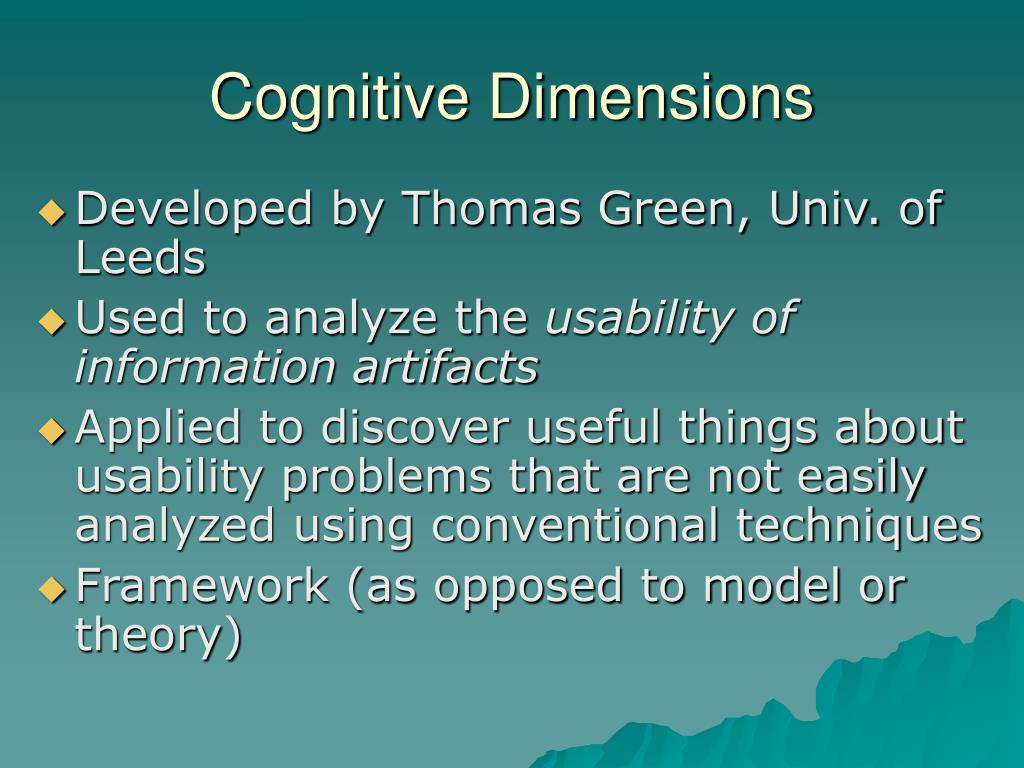 PPT - Cognitive Dimensions PowerPoint Presentation, free download - ID ...