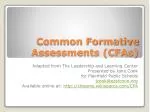 PPT - Common Formative Assessments PowerPoint Presentation, free ...