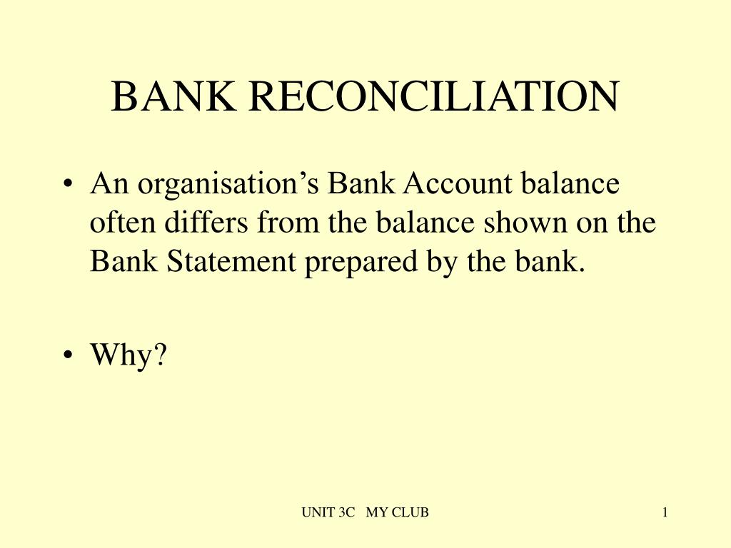 PPT - BANK RECONCILIATION PowerPoint Presentation, free download - ID ...