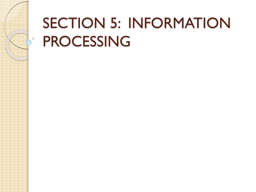 PPT - SECTION 5: INFORMATION PROCESSING PowerPoint Presentation, free ...