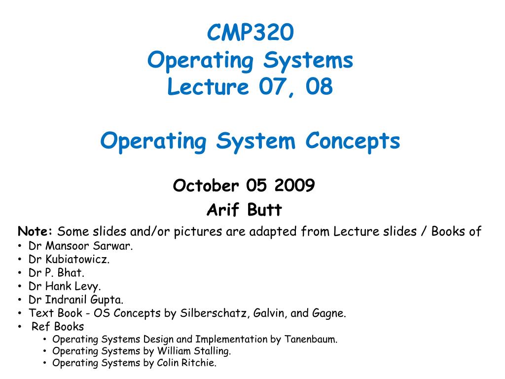 PPT - CMP320 Operating Systems Lecture 07, 08 Operating System Concepts ...