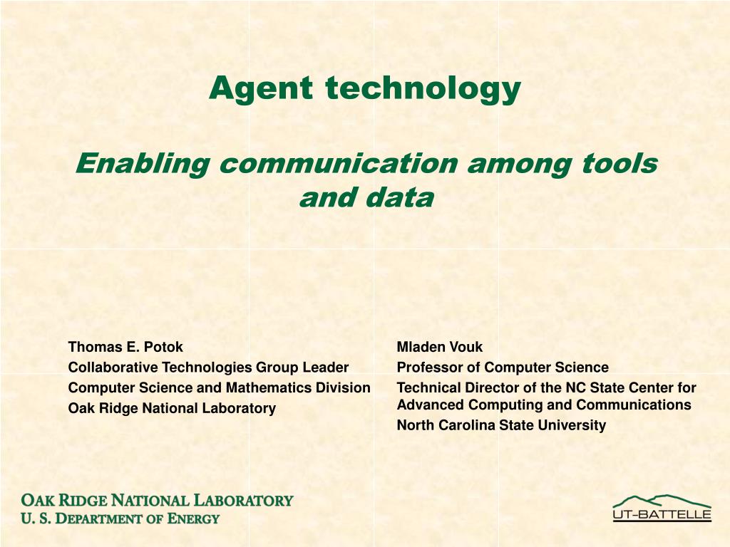 PPT - Agent technology Enabling communication among tools and data ...