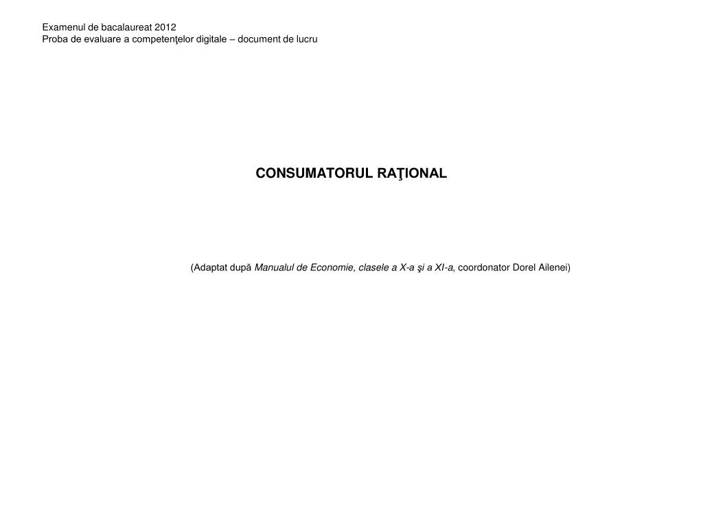 PPT - CONSUMATORUL RAÅ¢IONAL PowerPoint Presentation, free download ...