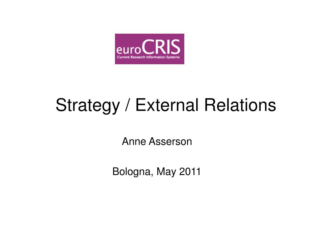PPT - Strategy / External Relations PowerPoint Presentation, free ...