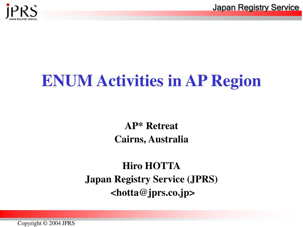 PPT - ENUM Activities in AP Region PowerPoint Presentation, free ...