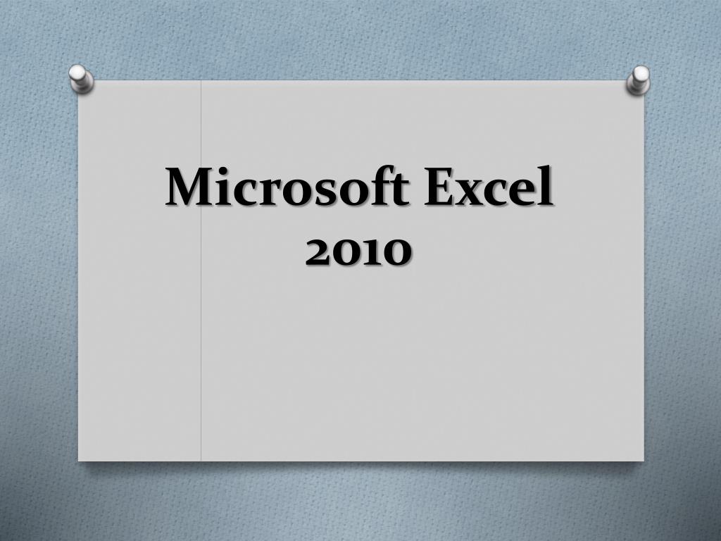 PPT - Microsoft Excel 2010 PowerPoint Presentation, free download - ID ...