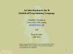 PPT - Introduction to R Statistical Software PowerPoint Presentation ...