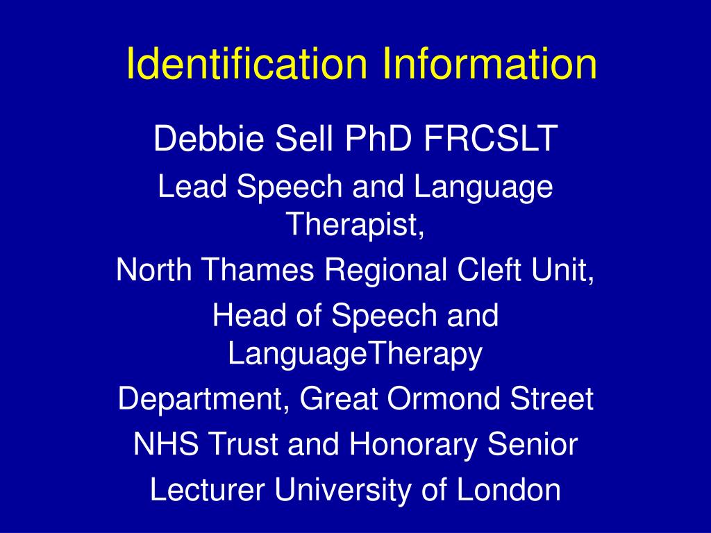 PPT - Identification Information PowerPoint Presentation, free download ...