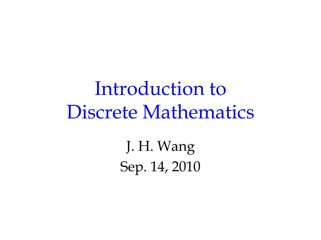 PPT - Introduction to Discrete Mathematics PowerPoint Presentation ...