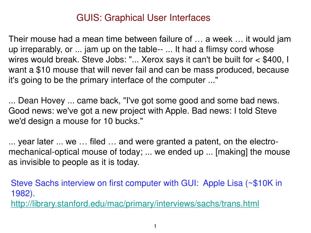 PPT - GUIS: Graphical User Interfaces PowerPoint Presentation, free ...