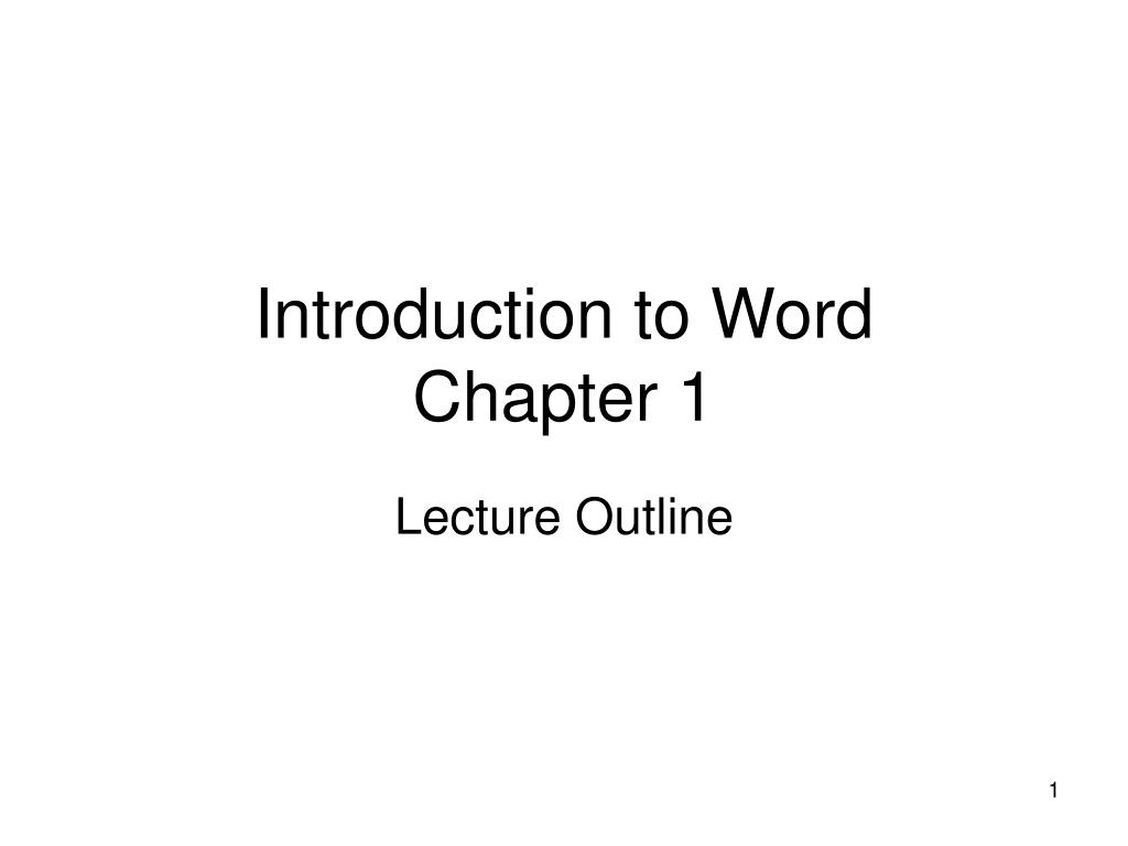 PPT - Introduction to Word Chapter 1 PowerPoint Presentation, free ...