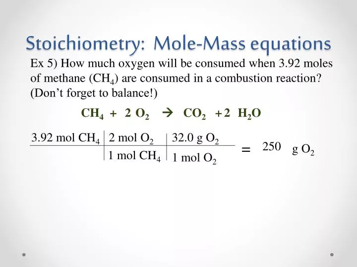 PPT Stoichiometry Mole Mass Equations PowerPoint Presentation Free