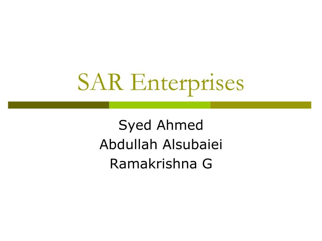 PPT - SAR Enterprises PowerPoint Presentation, free download - ID:4015385