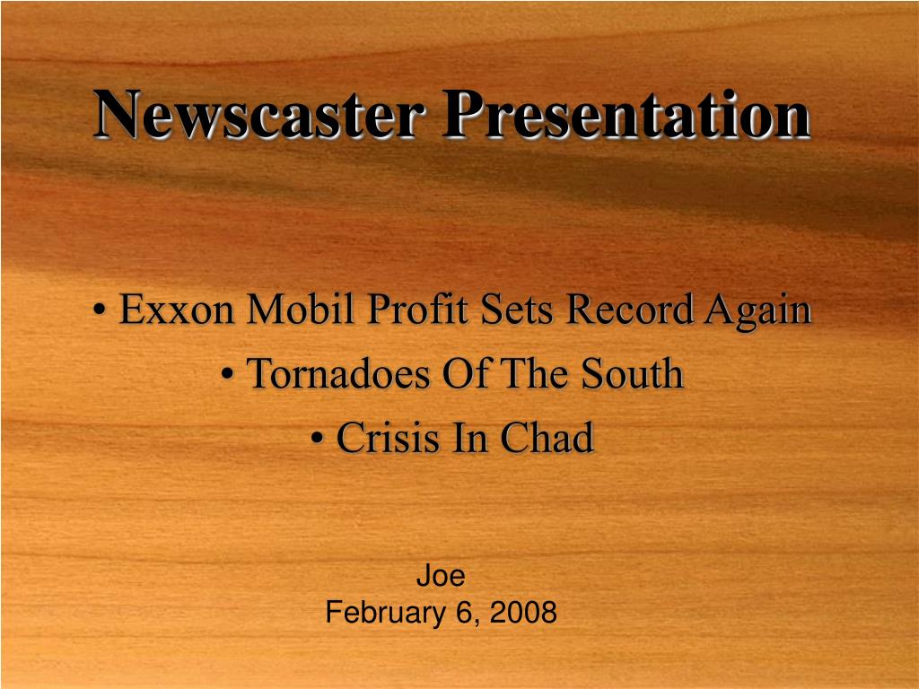 PPT - Newscaster Presentation PowerPoint Presentation, free download ...