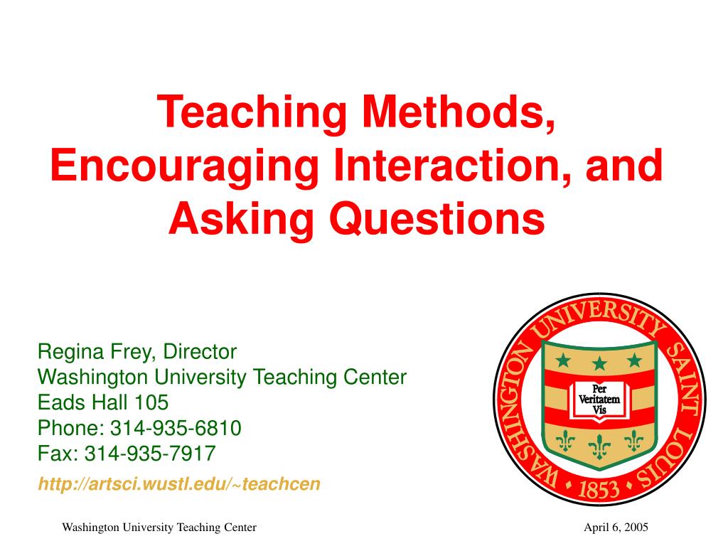 PPT - Teaching Methods, Encouraging Interaction, and Asking Questions ...