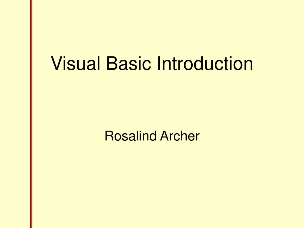PPT - Visual Basic Introduction PowerPoint Presentation, free download ...