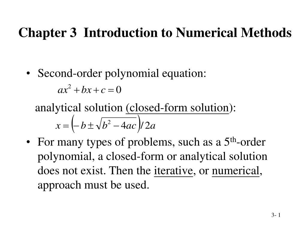 PPT - Chapter 3 Introduction to Numerical Methods PowerPoint ...