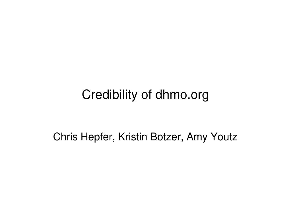 PPT - Credibility of dhmo PowerPoint Presentation, free download - ID ...