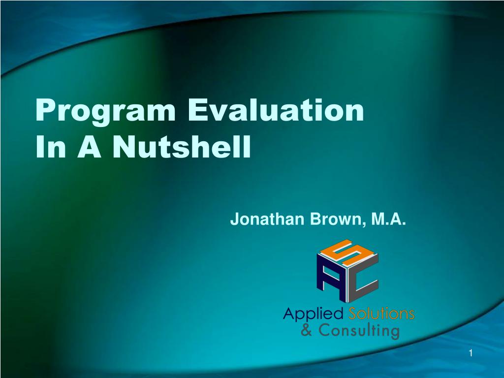 PPT - Program Evaluation In A Nutshell PowerPoint Presentation, free ...