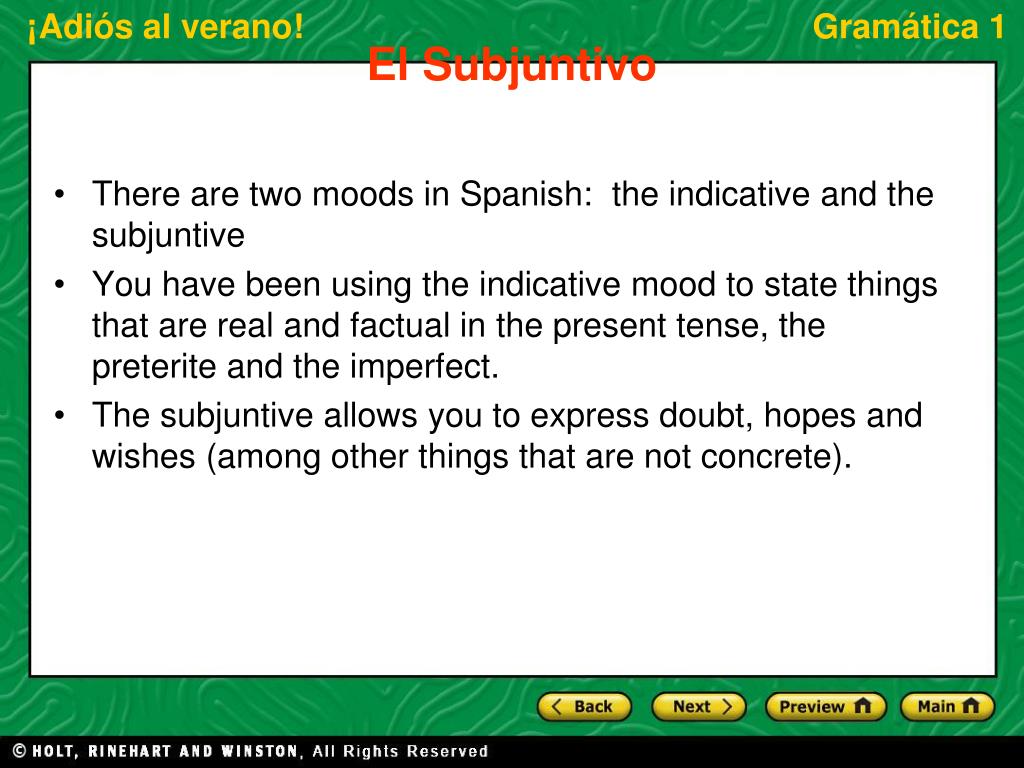 PPT - El Subjuntivo PowerPoint Presentation, free download - ID:4026099