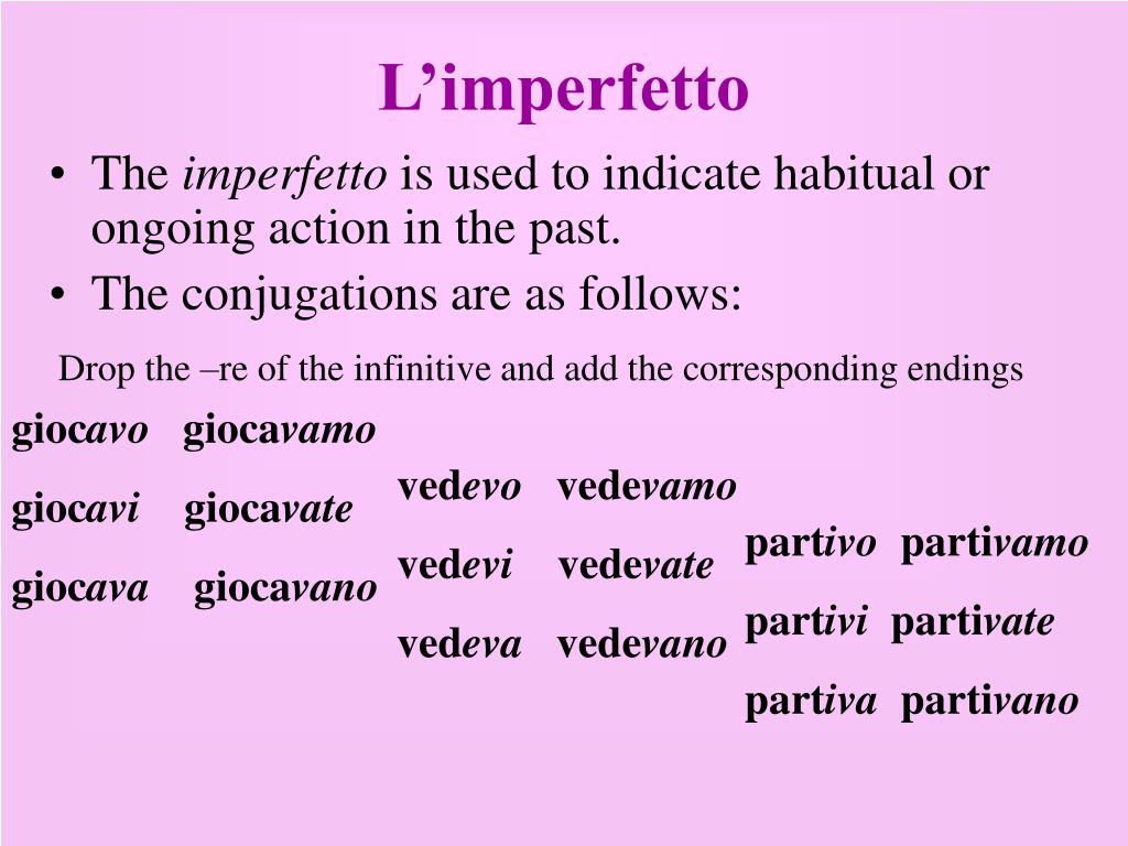 PPT - L’imperfetto PowerPoint Presentation, free download - ID:4028919