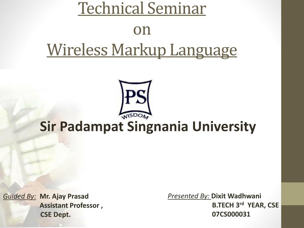 PPT - Technical Seminar on Wireless Markup Language PowerPoint ...