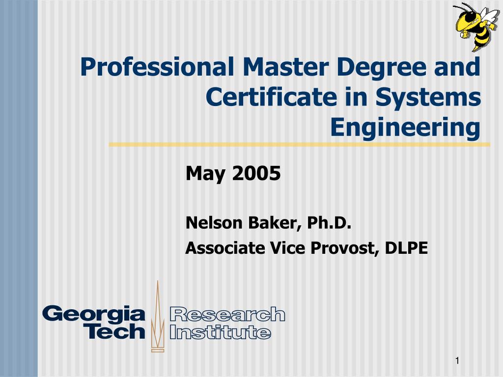 PPT - Professional Master Degree and Certificate in Systems Engineering ...