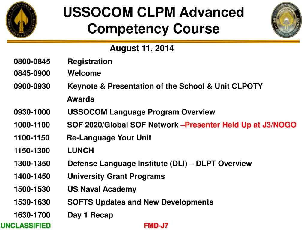 PPT - USSOCOM CLPM Advanced Competency Course PowerPoint Presentation ...