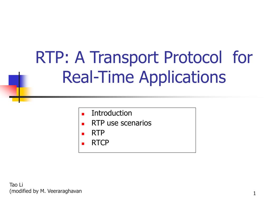 PPT - RTP: A Transport Protocol for Real-Time Applications PowerPoint ...