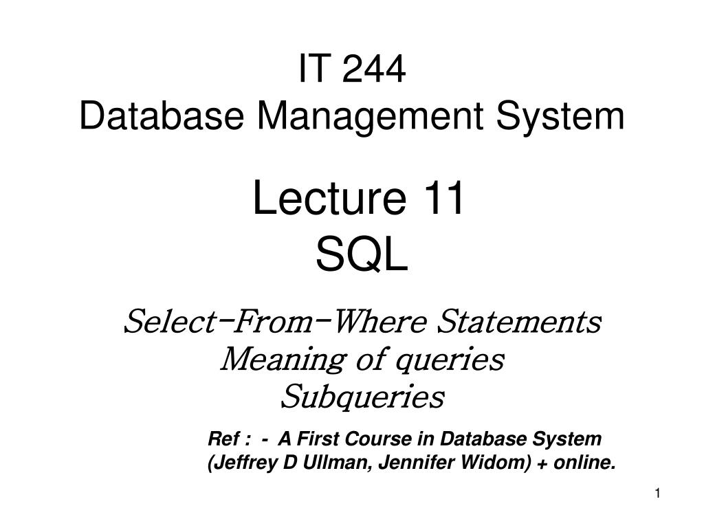 PPT - IT 244 Database Management System PowerPoint Presentation, free ...