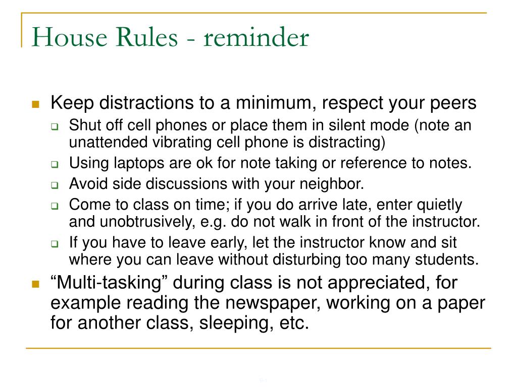 PPT - House Rules - reminder PowerPoint Presentation, free download ...