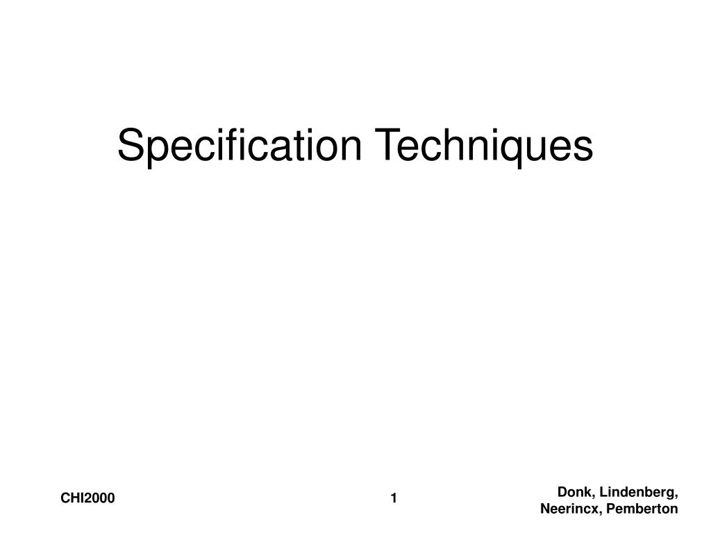 PPT - Specification Techniques PowerPoint Presentation, free download ...