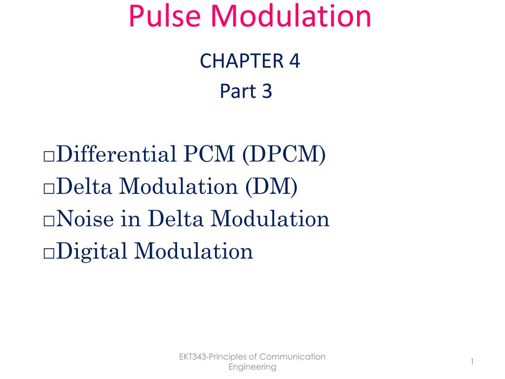 PPT - Pulse Modulation CHAPTER 4 Part 3 PowerPoint Presentation, free ...