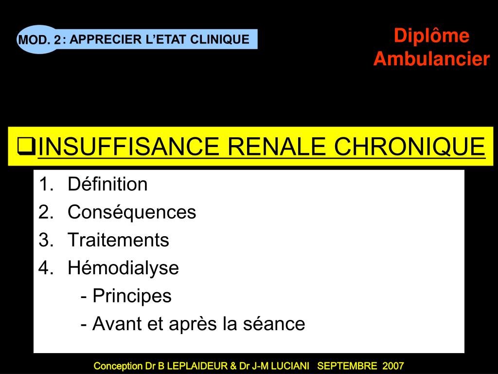 PPT - INSUFFISANCE RENALE CHRONIQUE PowerPoint Presentation, free ...