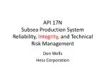 PPT - API RP 17N Subsea Production System Reliability and Technical ...