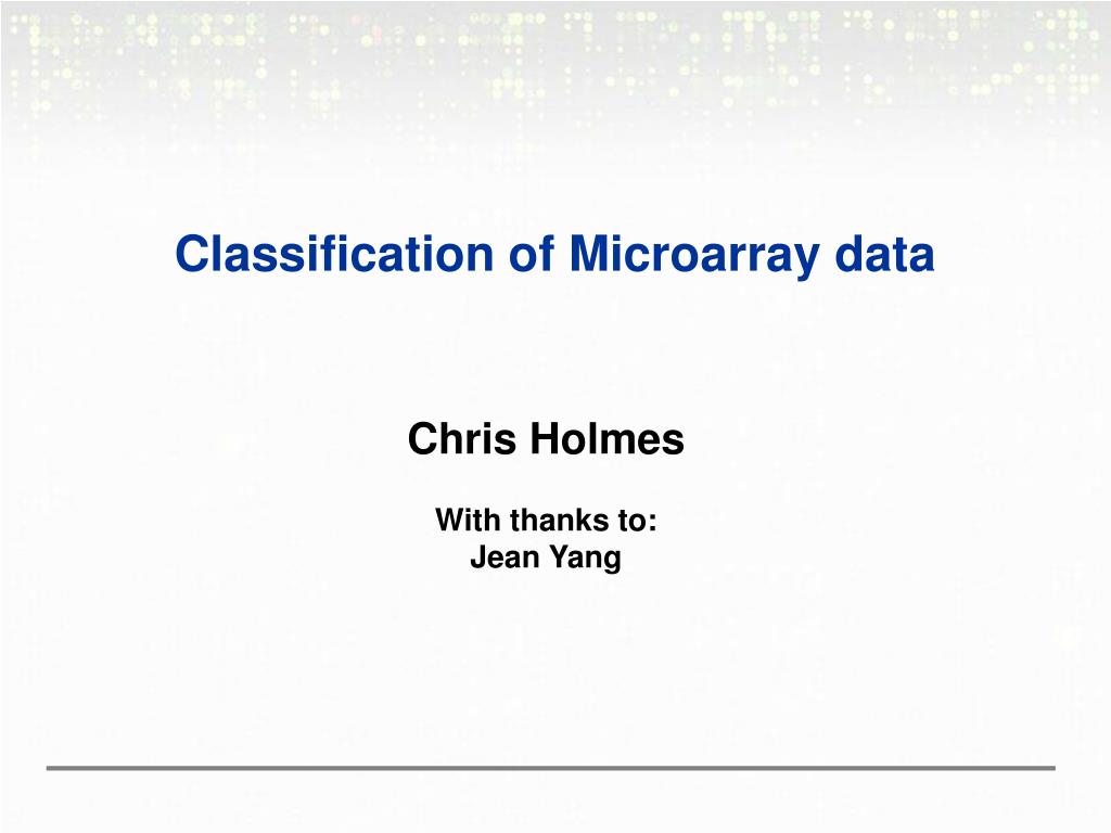 Ppt Classification Of Microarray Data Powerpoint Presentation Free