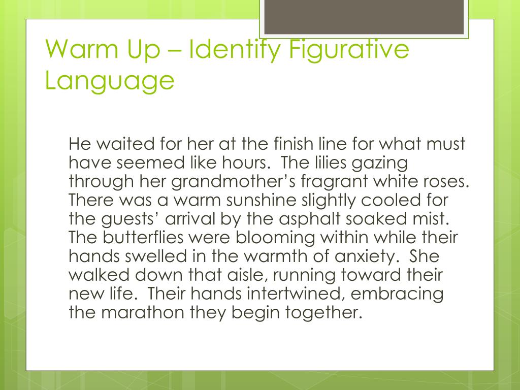 PPT - Warm Up – Identify Figurative Language PowerPoint Presentation ...