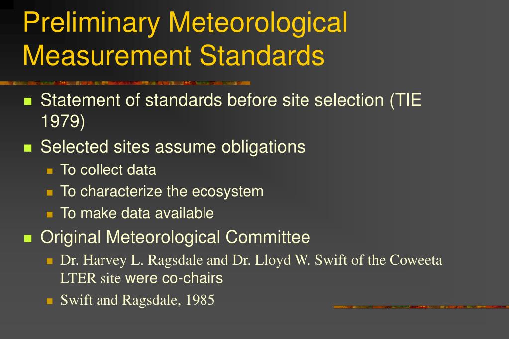 PPT - Preliminary Meteorological Measurement Standards PowerPoint ...