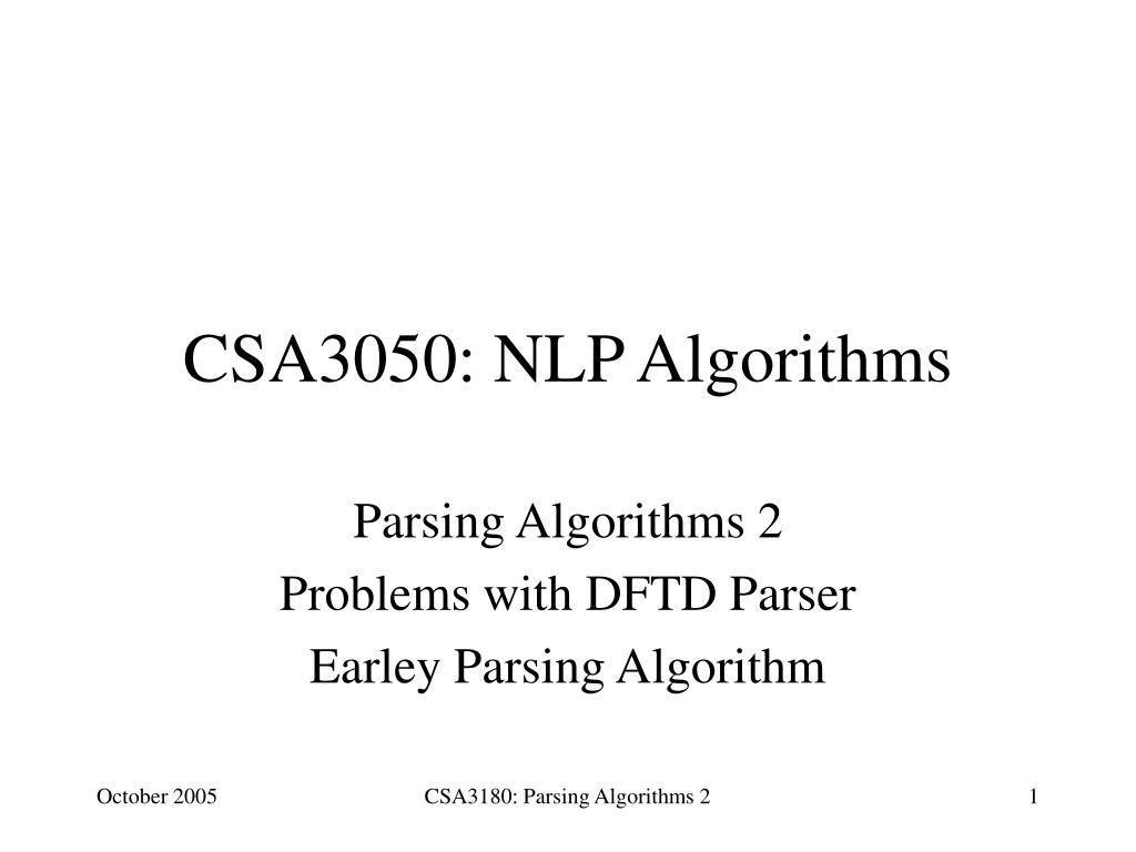 PPT - CSA3050: NLP Algorithms PowerPoint Presentation, free download ...