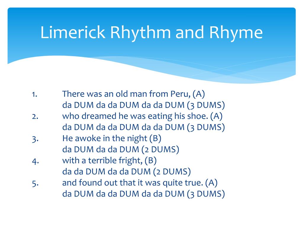 PPT - Limerick Rhythm and Rhyme PowerPoint Presentation, free download ...