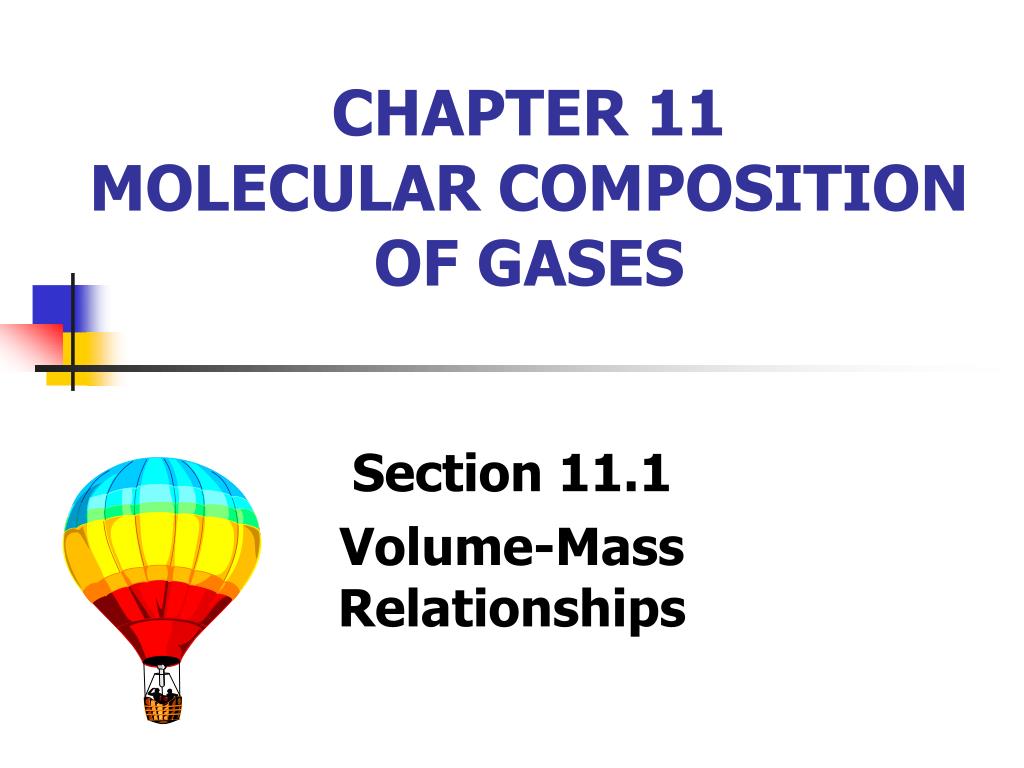 PPT - CHAPTER 11 MOLECULAR COMPOSITION OF GASES PowerPoint Presentation ...