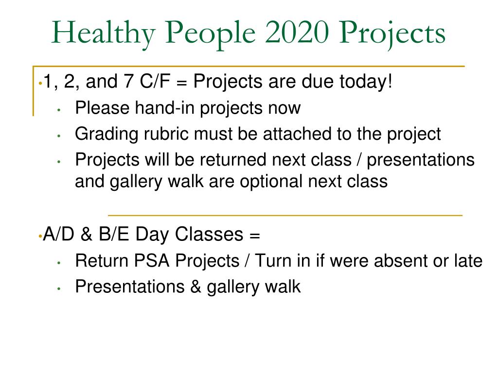 PPT - Healthy People 2020 Projects PowerPoint Presentation, free ...