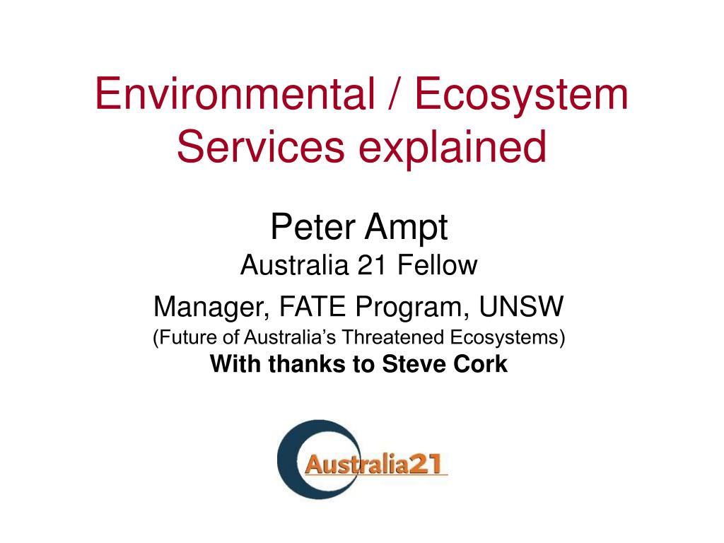 PPT - Environmental / Ecosystem Services explained PowerPoint ...