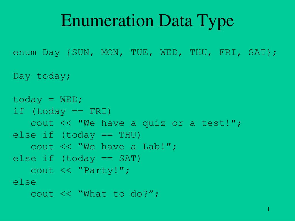 PPT - Enumeration Data Type PowerPoint Presentation, free download - ID:4065641