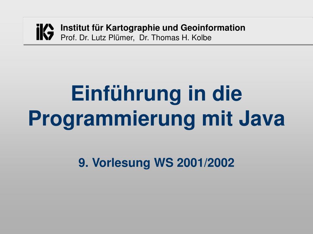 PPT - Einführung in die Programmierung mit Java PowerPoint Presentation ...