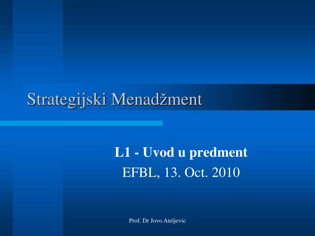 PPT - Strategijski Menad ž ment PowerPoint Presentation, free download - ID:4076001