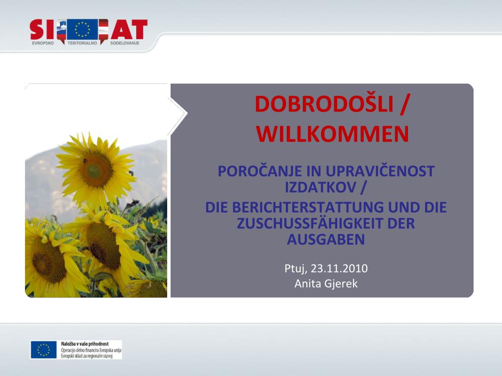 PPT - DOBRODOŠLI / WILLKOMMEN PowerPoint Presentation, free download - ID:4080512