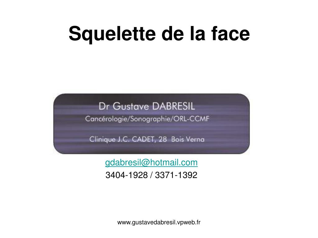 PPT - Squelette de la face PowerPoint Presentation, free download - ID ...