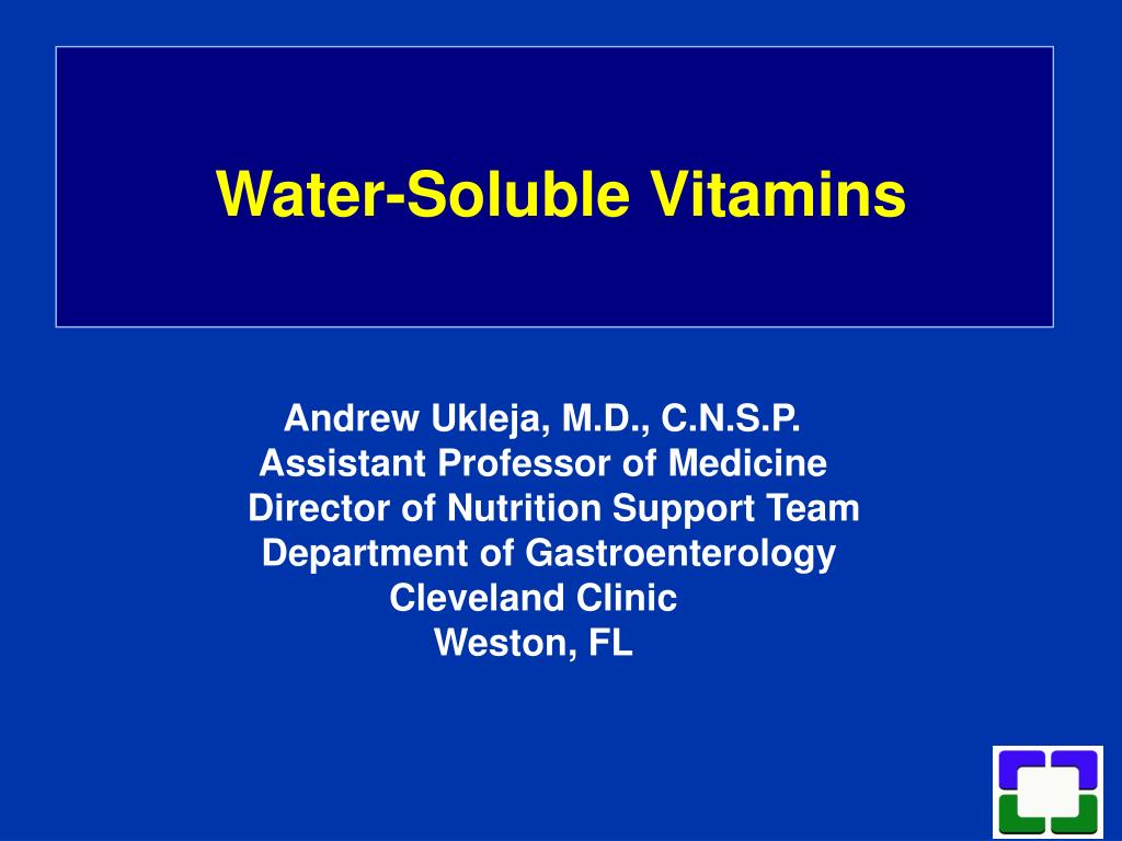 PPT - Water-Soluble Vitamins PowerPoint Presentation, free download ...