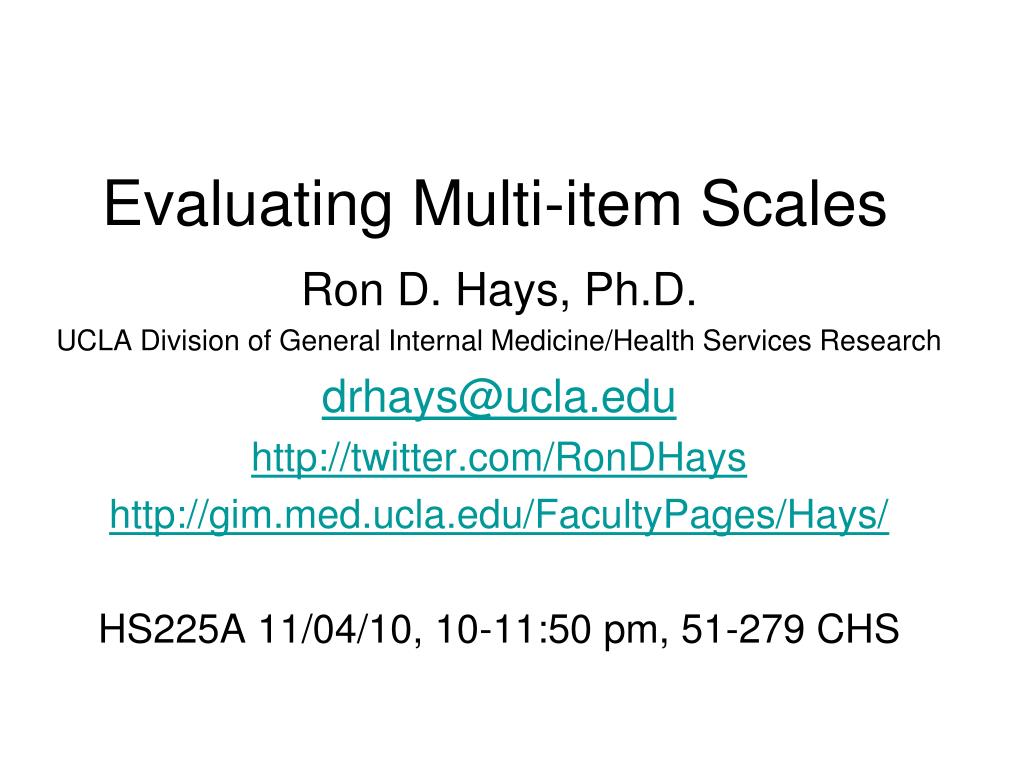 PPT - Evaluating Multi-item Scales PowerPoint Presentation, free ...